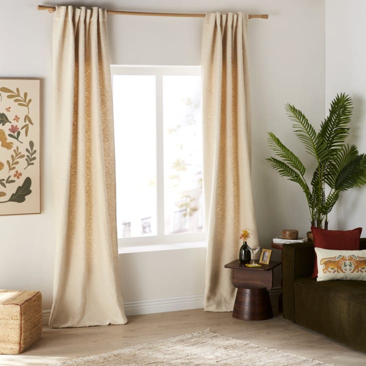 Tenda con passanti in cotone intessuto jacquard bianco 140x300 cm al ...