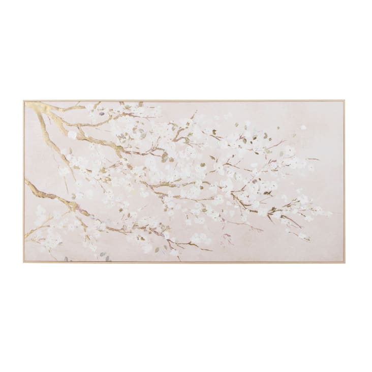 Toile imprimée et peinte beige et dorée 132x67 Namos | Maisons du Monde