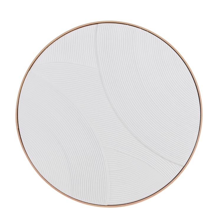 Toile ronde abstraite blanche à reliefs D90 Soro | Maisons du Monde