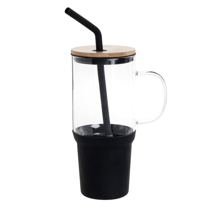 Trinkflasche mit Strohhalm, schwarz 840ml Bimat | Maisons du Monde