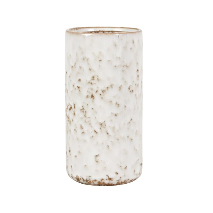 Vase aus Steingut, weiß und braun H16cm Ailidh | Maisons du Monde