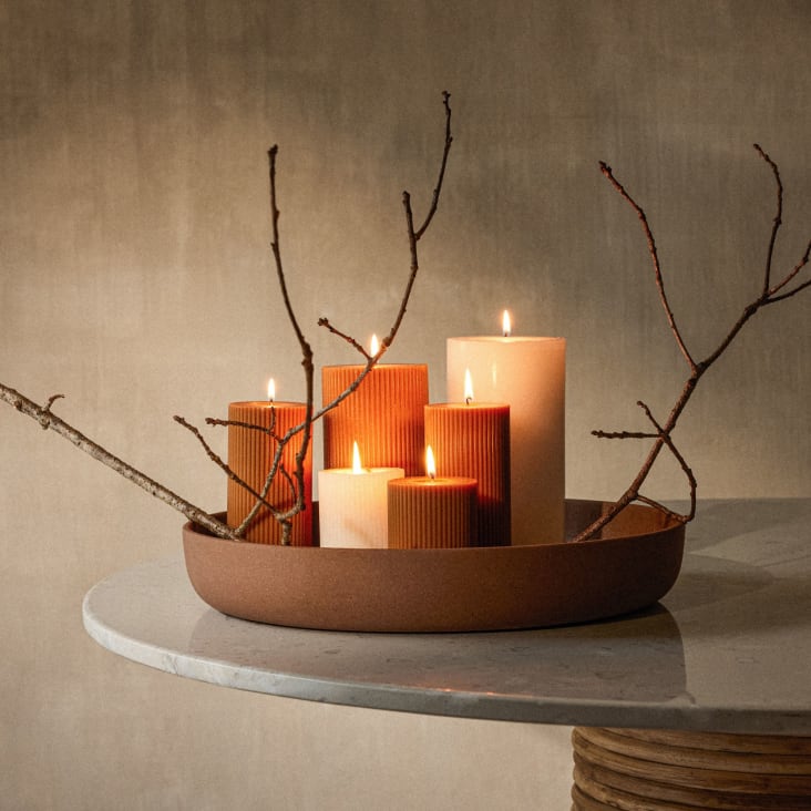 Vela de rayas color caramelo de 7x15 cm Colorama | Maisons du Monde