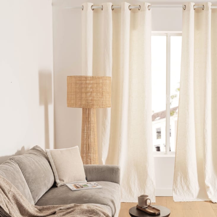 Vorhang mit Blumenmuster, 1 Stück, ecru, 60x120cm Julen | Maisons du Monde