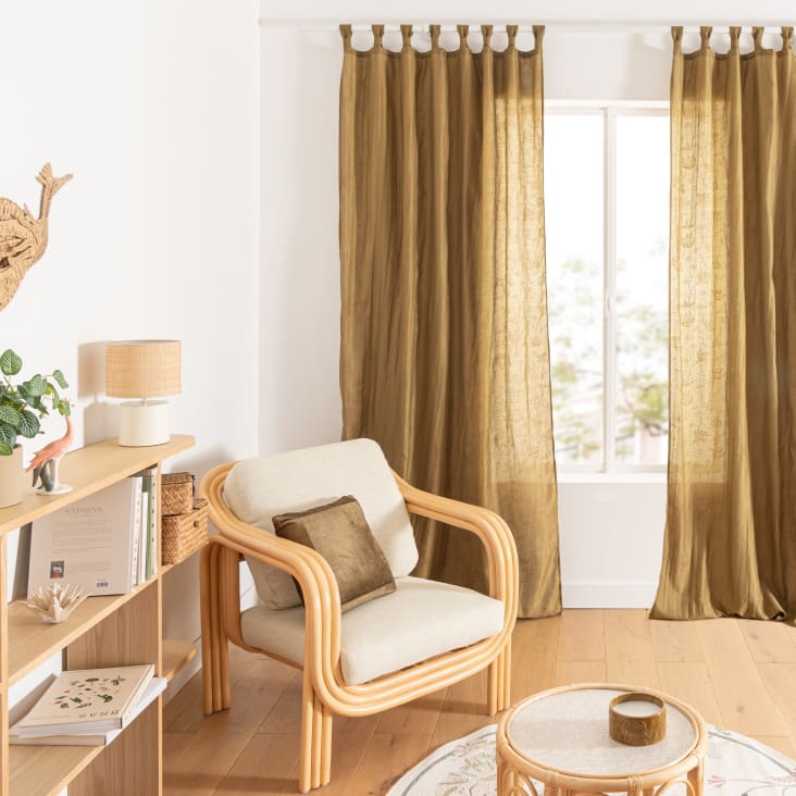 Vorhang mit Blumenmuster, 1 Stück, grün, 140x250cm Tazir | Maisons du Monde