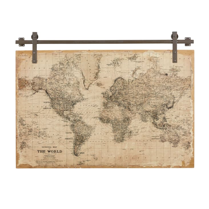 Wanddeko Druckmotiv Weltkarte in Antikoptik 121x91 Jackson | Maisons du Monde