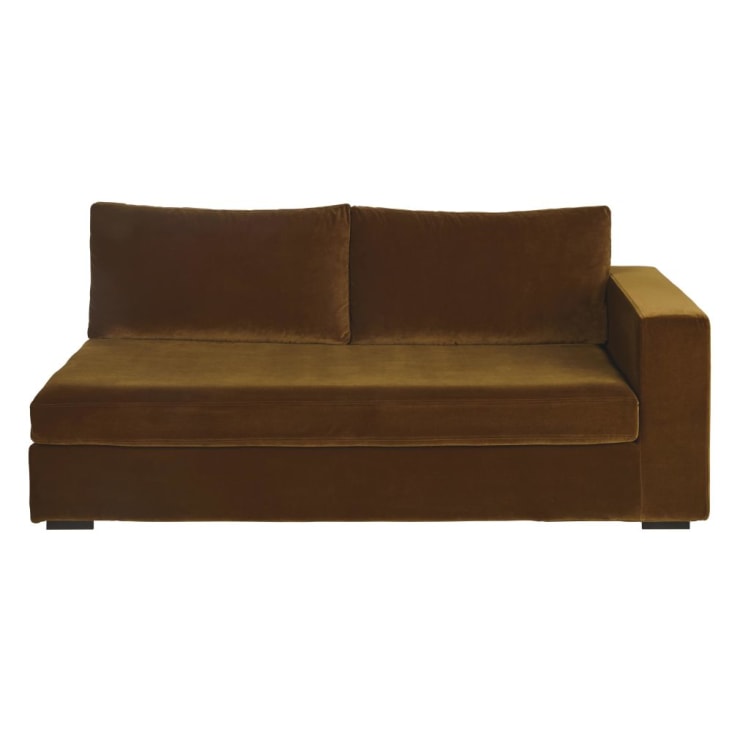Zetel met 2 plaatsen en rechtse armleuning voor bronskleurige modulaire ...