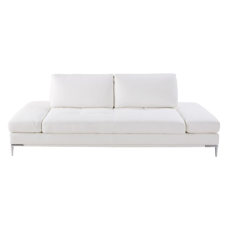Zetel met 3/4 plaatsen van witte gecoat textiel Geller | Maisons du Monde
