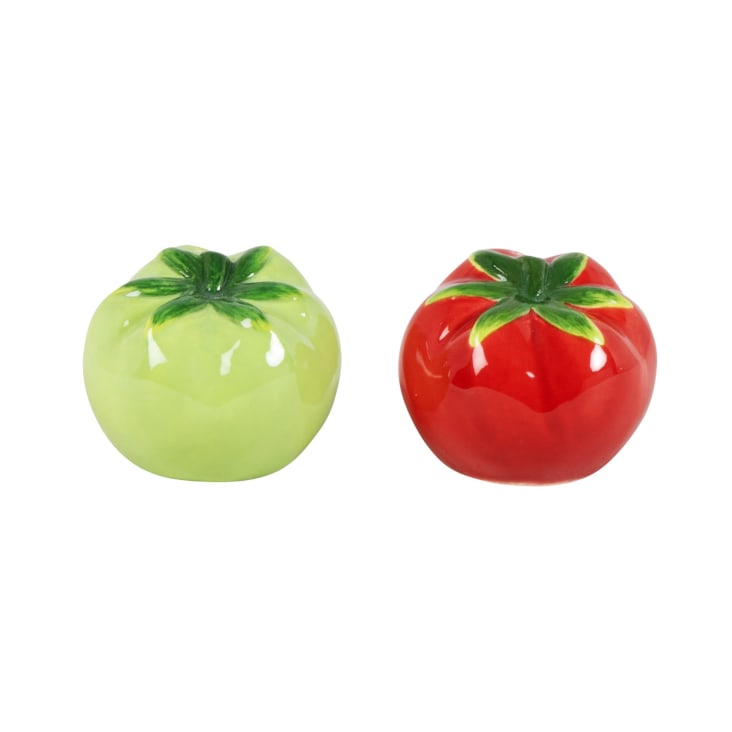 Zout- en peperstrooier tomaten in rood en groen aardewerk Tomato ...
