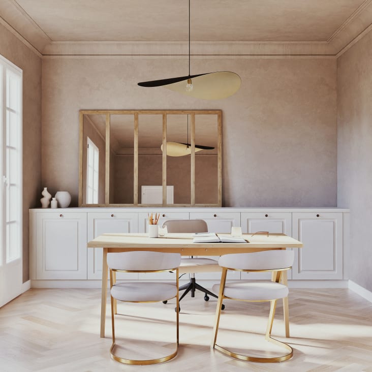 Zwarte en vergulde aluminium hanglamp | Maisons du Monde