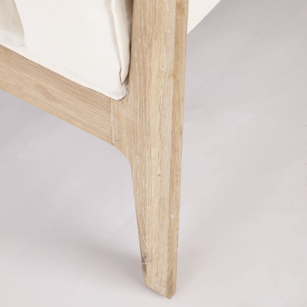 Ivory 4 Seater Linen Sofa Legno Maisons Du Monde