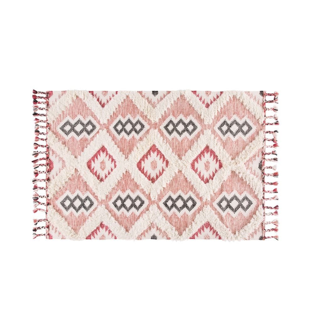 Tapis tissé motifs graphiques terracotta 140x200 Assouan | Maisons du Monde