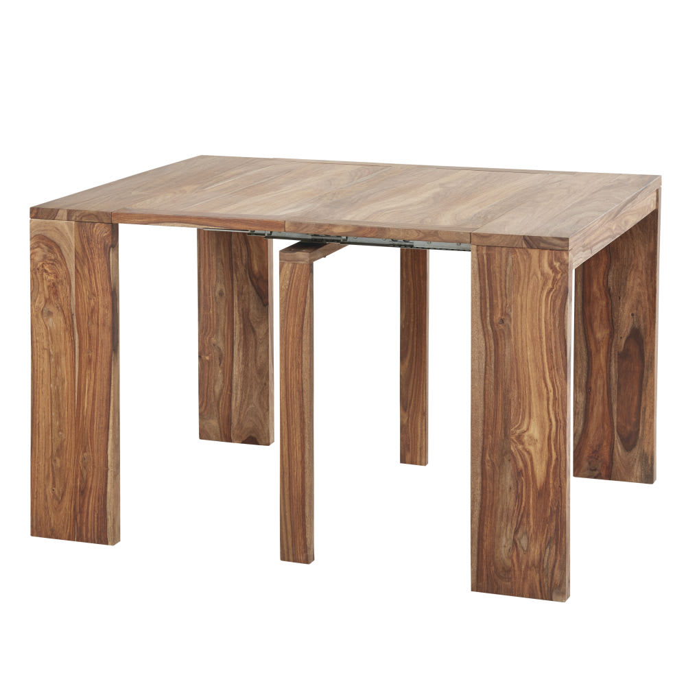 Tavolo consolle allungabile in legno massello di sheesham 2/6 persone ...