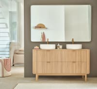 Espejo de pared, de cuerpo entero en madera patinada | Maisons du Monde