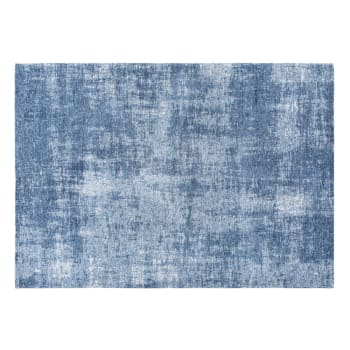 Alfombra azul con motivos jacquard 140x200 | Maisons du Monde