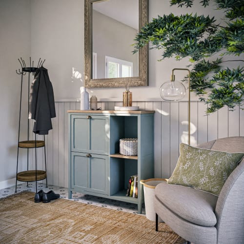 Bengaleiro em metal preto e madeira de mangueira ADANN | Maisons du Monde