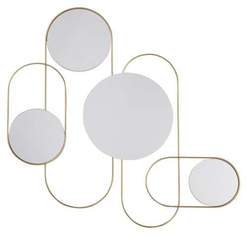 Déco murale en métal doré et miroirs 123x119 SAMUEL | Maisons du Monde