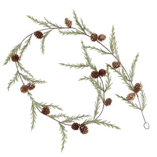 Kersttak met takken en dennenappels L130 Natural Christmas | Maisons du ...