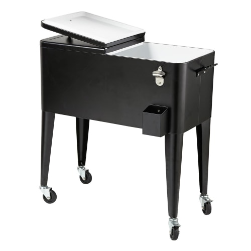 Kit de geleira de jardim com rodas de metal preto Fresh | Maisons du Monde
