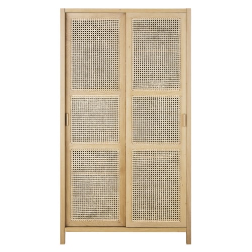Rattan canework wardrobe with 2 sliding doors Canopy | Maisons du Monde