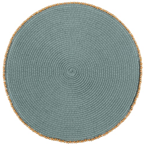 Set de table rond en papier vert et doré D38 AYLA | Maisons du Monde