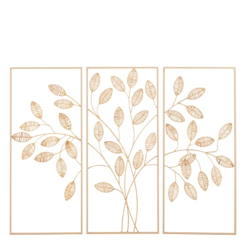 Tríptico em metal e rotim 140x107 Celine | Maisons du Monde