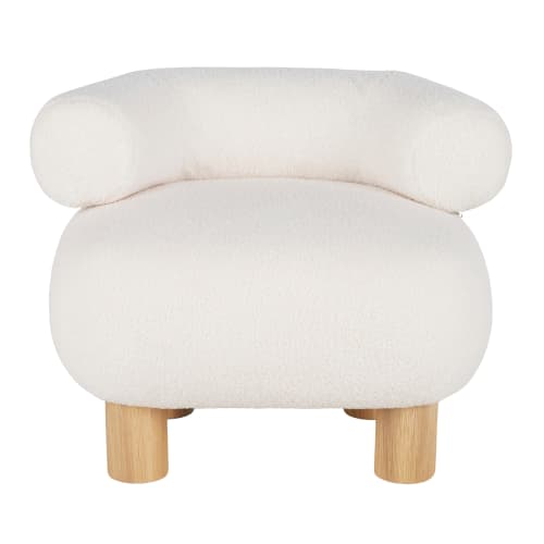Witte bank met houten frame, 67 x 51 cm Rogue | Maisons du Monde