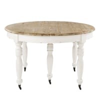 Table à manger ovale 240 en bois massif, pied rainuré Calero | Maisons ...