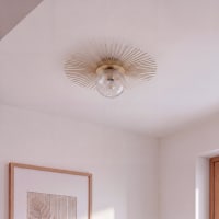 Applique murale double E27 métal rouge rose crème H20 cm Twin | Maisons ...