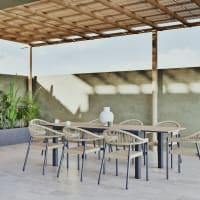 Set tavolo da giardino pieghevole in acciaio con 2 sedie, 70cm, ocra ...