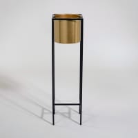 Pot à fleurs métal noir 25.5x25.5x45cm Tonar large | Maisons du Monde