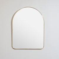 Espejo ventana arqueado en acero dorado, 50x70 cm ORANGERIE | Maisons ...
