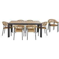 Set tavolo da giardino pieghevole in acciaio con 2 sedie, 70cm, ocra ...