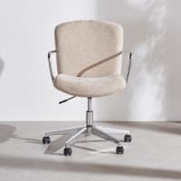 Sedia da scrivania girevole in tessuto tramato beige Kate | Maisons du ...