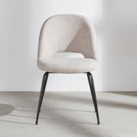 Sedia da pranzo girevole beige con gambe beige Brielle | Maisons du Monde