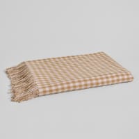 Plaid motif vichy vert et blanc à franges, 130x170 cm Evie | Maisons du ...