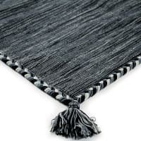 Tapis plat velours ras à relief motif gris sur fond taupe 160x225 Selena | Maisons du Monde