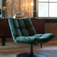 Drehsessel aus goldenem Samt mit modernem Design Bar | Maisons du Monde