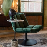 Drehsessel aus goldenem Samt mit modernem Design Bar | Maisons du Monde