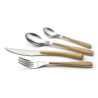 Set Posate 24pz beige ghiera cromo SELENE | Maisons du Monde