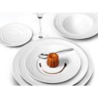Assiette de présentation en porcelaine blanche et dorée Faustine ...