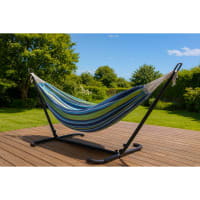 Amaca da giardino campeggio portata 200 kg in poliestere blu Sole ...