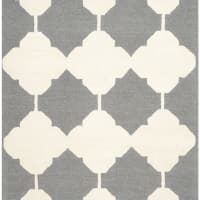 Tapis tissé main pure laine et coton mélangé noir et blanc 140x200 Amy | Maisons du Monde