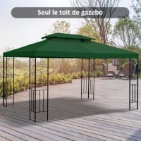 Toile de rechange pour pavillon 3x3m polyester rouge Outsunny | Maisons ...