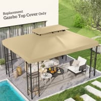 Toile de rechange pour pavillon 3x3m polyester rouge Outsunny | Maisons ...