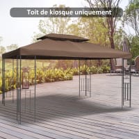 Toile de rechange pour pavillon 3x3m polyester rouge Outsunny | Maisons ...