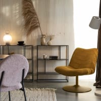 Drehsessel aus goldenem Samt mit modernem Design Bar | Maisons du Monde