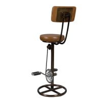 Sillón bar de hierro y piel sintética altura regulable Detroit ...