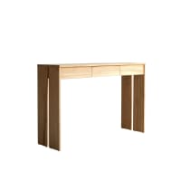Consola de madera maciza en tono roble medio de 120x80cm Telva ...