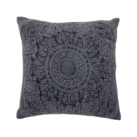 Coussin en coton blanc motif tigre noir | Maisons du Monde