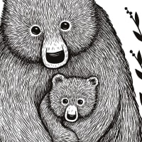 Lámina de papel oso de 30x40 cm Kharu | Maisons du Monde